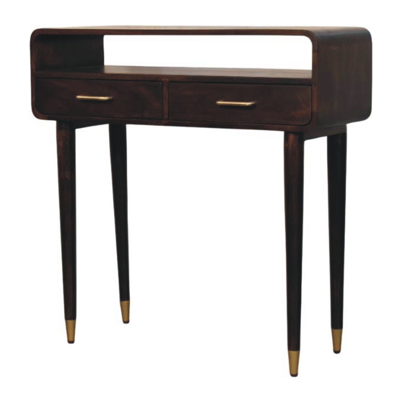 Handmade Wooden Apollo Loop Console Desk - Velvet Mocha - Mid-Century ...